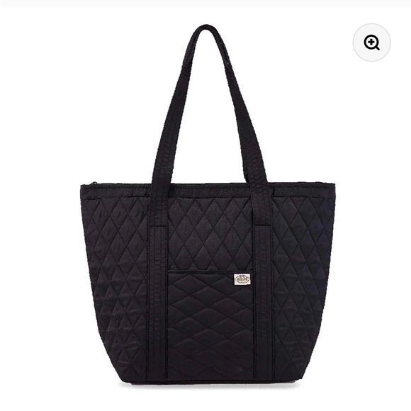 Naraya | Bags | Naraya Black Satin Quilted Tote Bag New | Poshmark